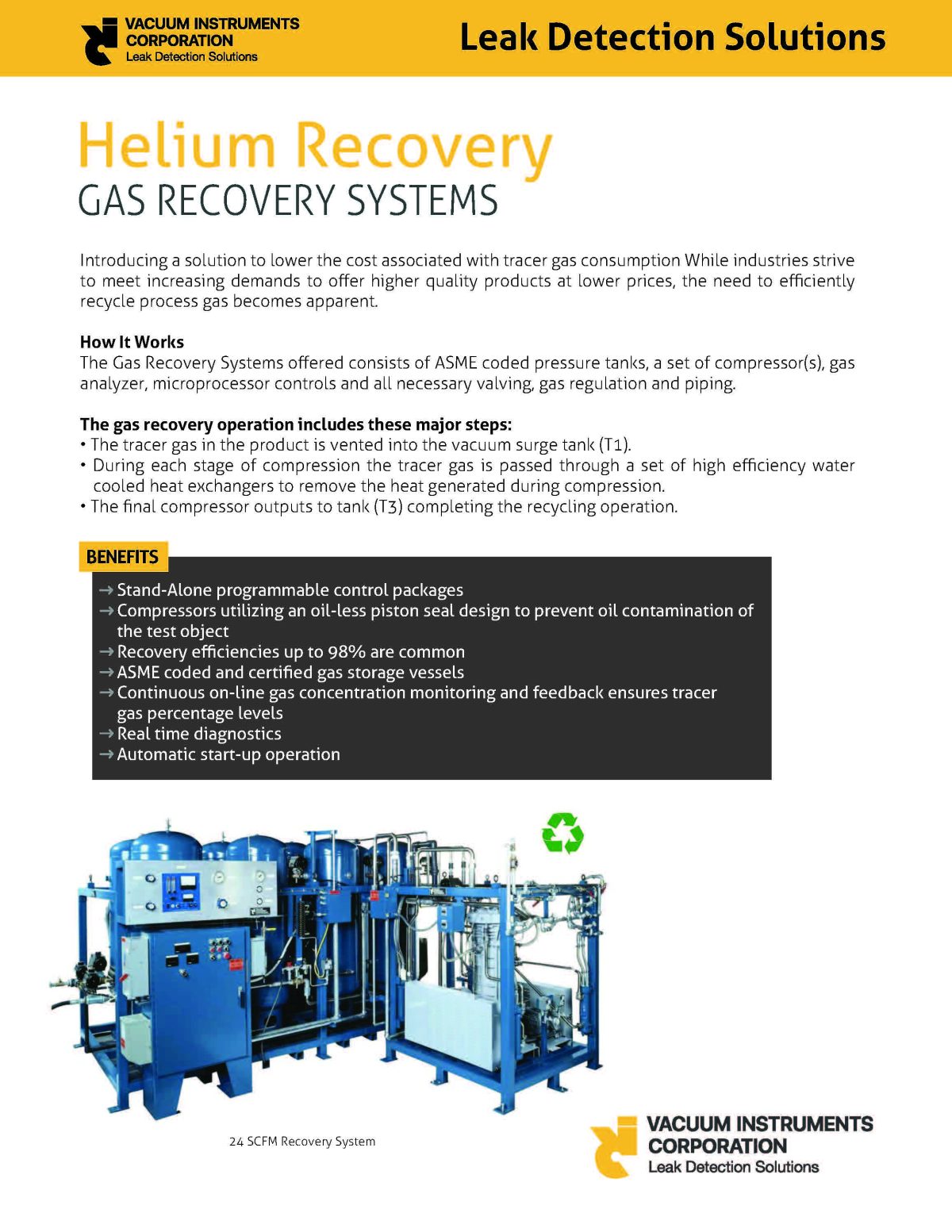 Helium Recovery Systems | Test Solutions | VIC