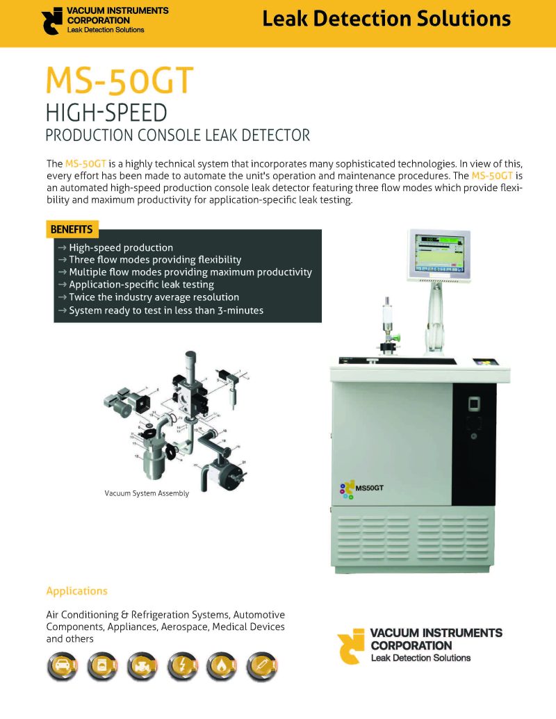 MS-50GT: Helium Leak Detector - Vacuum Instruments Corporation